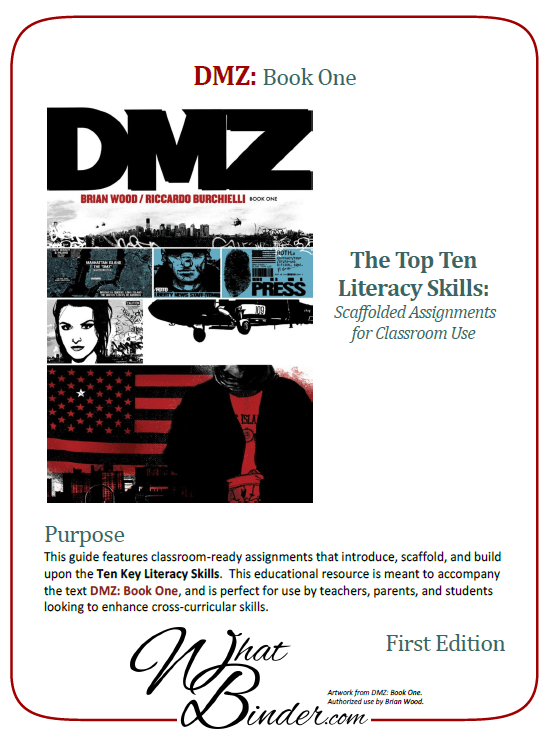 Comic Book Assignment Package: DMZ Book One – What Binder Education