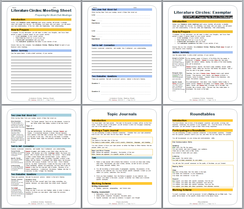 Literature Circles 2.0 – What Binder Education